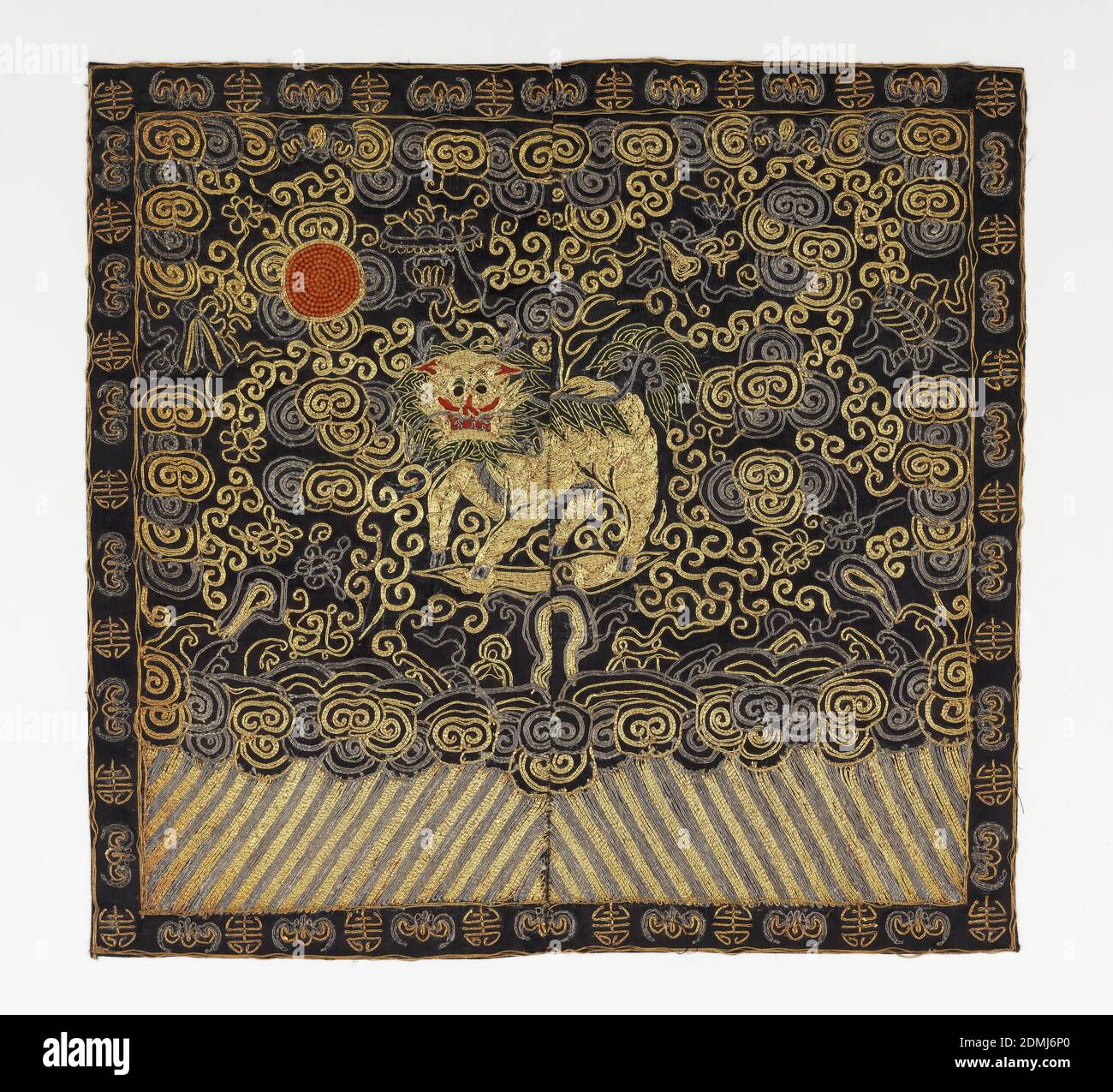 Rank badge, Medium: satin, silk, metal thread, coral beads Technique ...