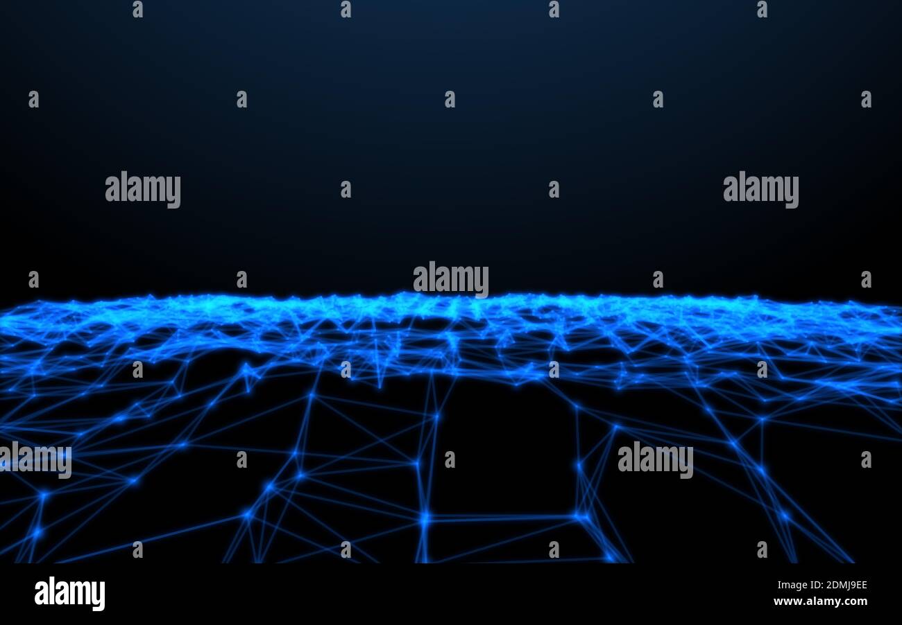 Abstract blue connect lines and dots background.Plexus effect design ...