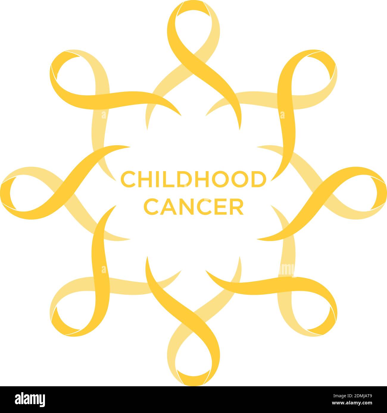 Cancer ribbon gold color representing the support of tackling cancers ...