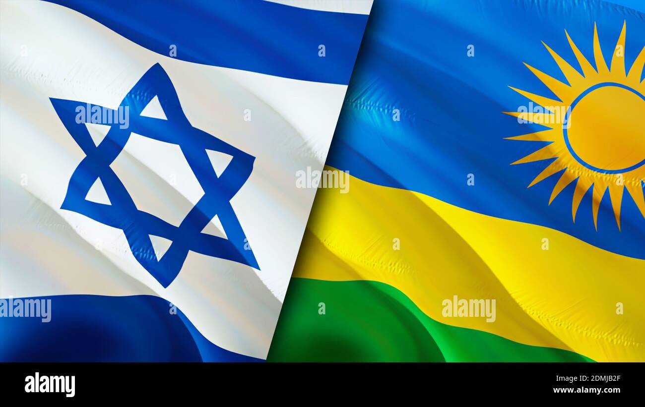 Israel and Rwanda flags. 3D Waving flag design. Israel Rwanda flag ...