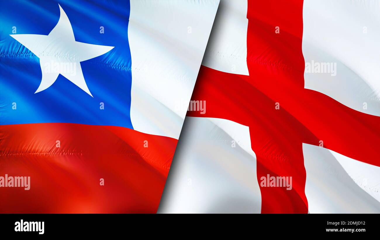 Chile and England flags. 3D Waving flag design. Chile England flag ...