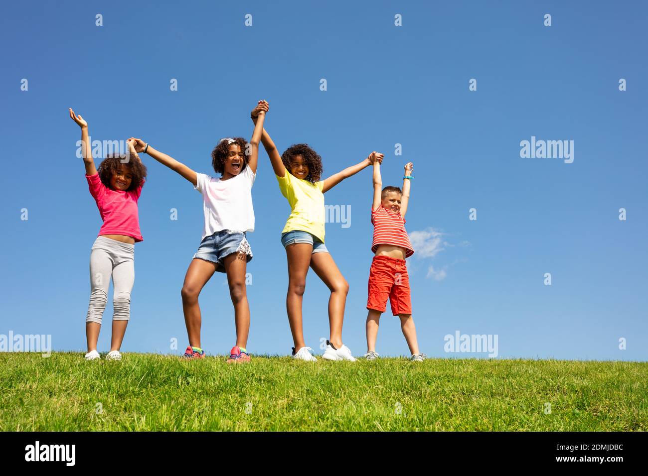 Four Friends Holding Hands Arms High Resolution Stock Photography and ...