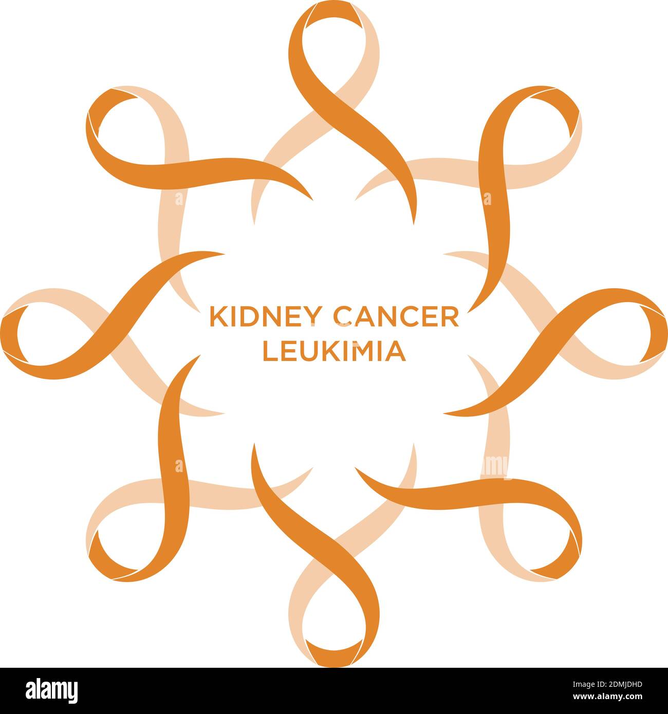 Orange Cancer Ribbon Vector