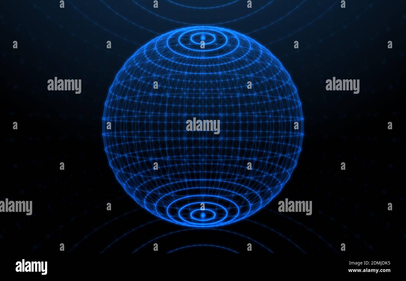 Digital lines connect background.Blue Sphere technology element Stock ...