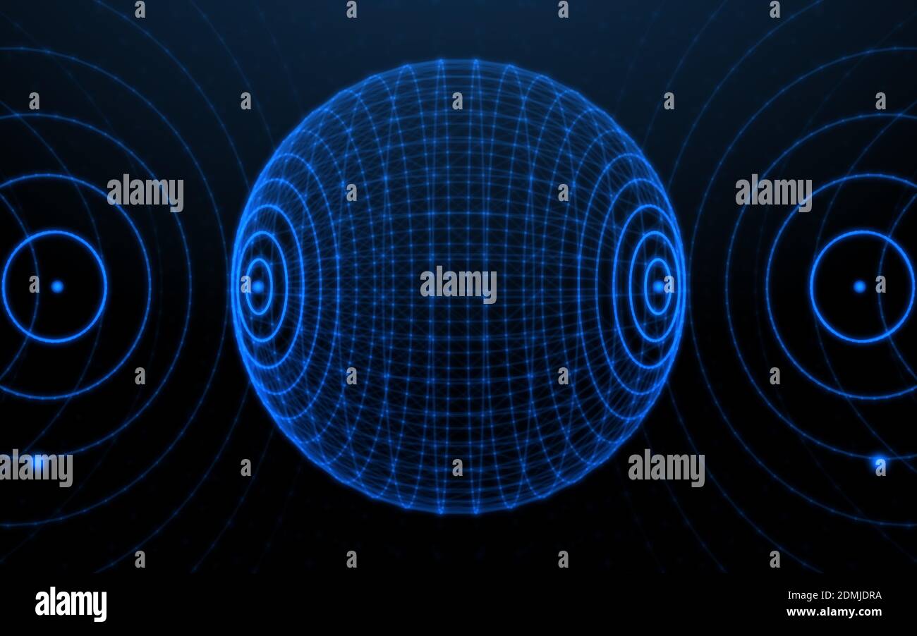 3D digital circle technology background.Sphere line network Stock Photo ...
