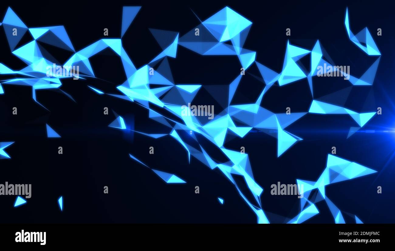 Abstract blue polygon pattern with flare light.futuristic background concept Stock Photo - Alamy
