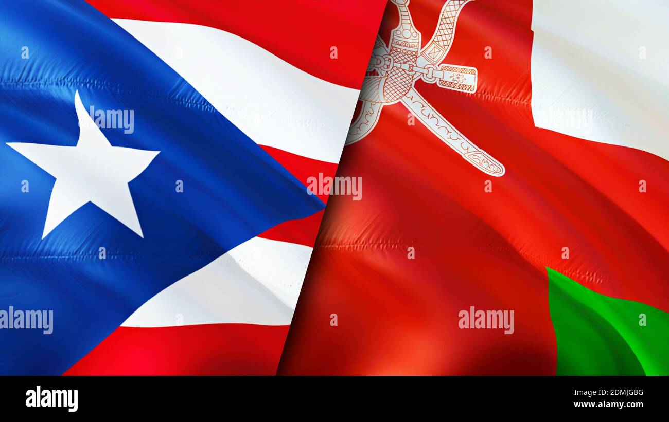 Oman puerto rico flag hi-res stock photography and images - Alamy