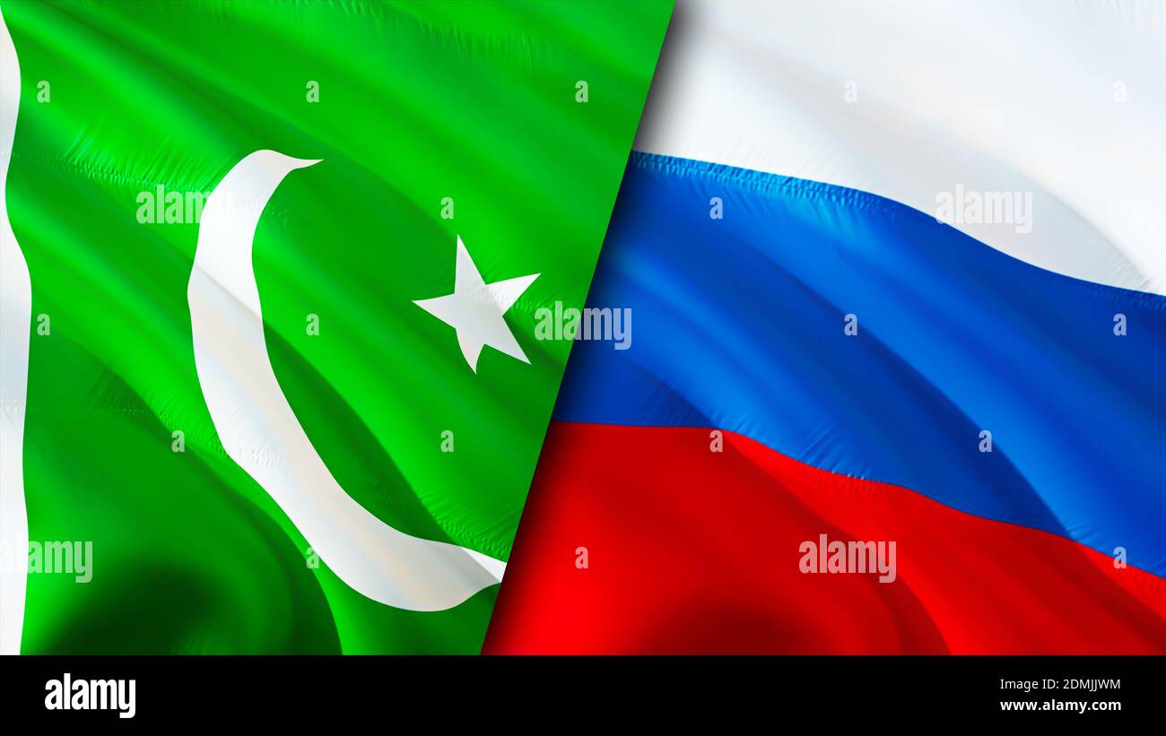Pakistan and Russia flags. 3D Waving flag design. Pakistan Russia flag ...