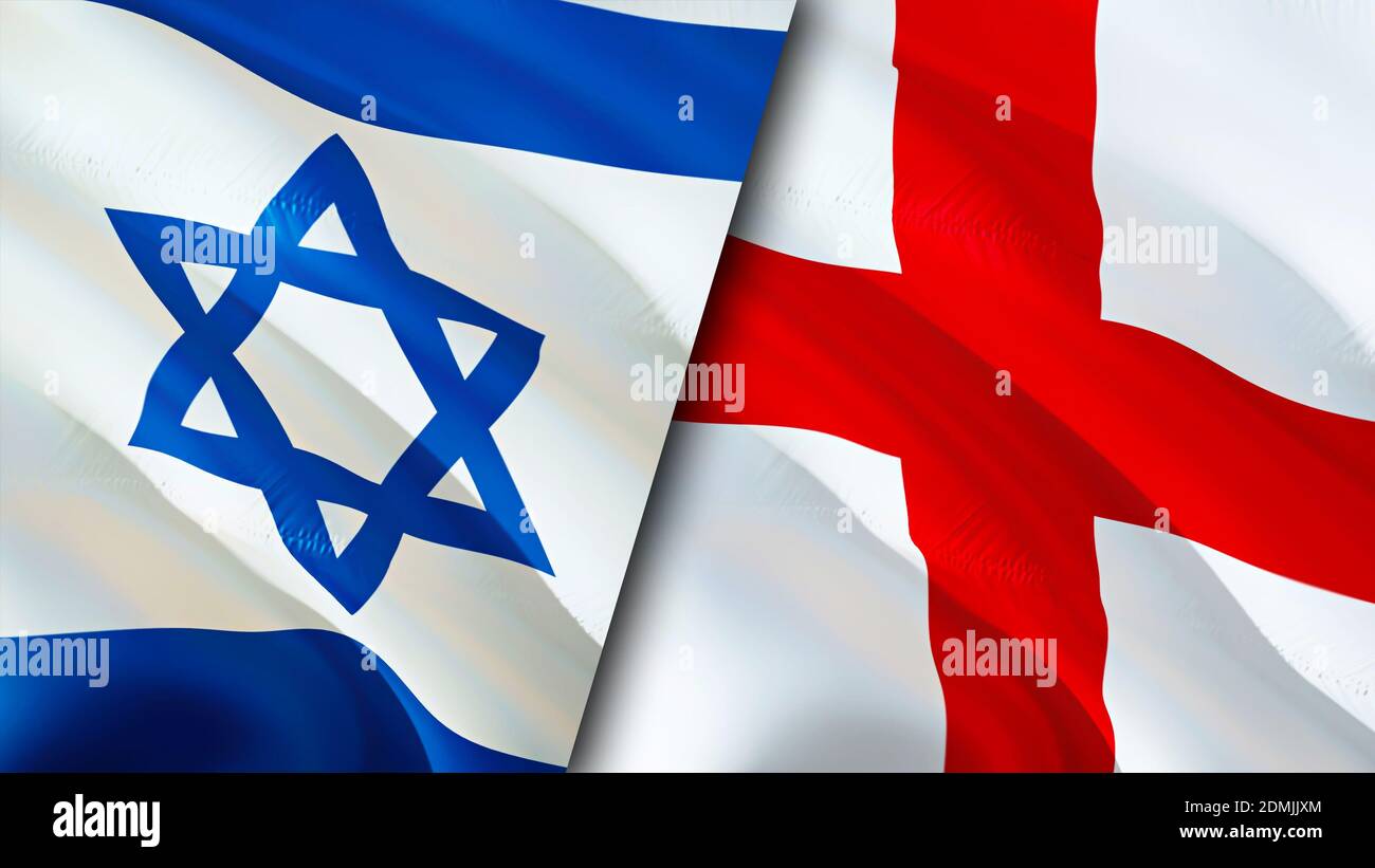 Israel and England flags. 3D Waving flag design. Israel England flag ...