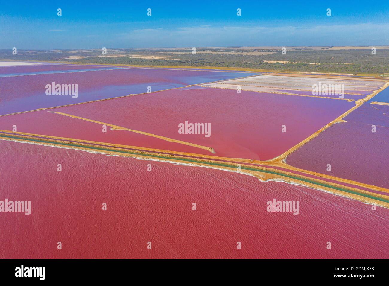 Pink lake at port gregory in Australia Stock Photo - Alamy