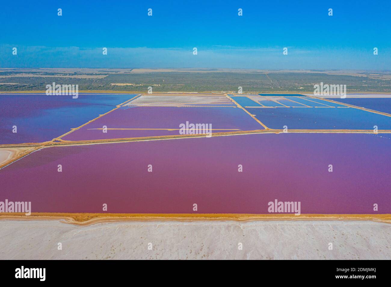 Pink lake at port gregory in Australia Stock Photo - Alamy
