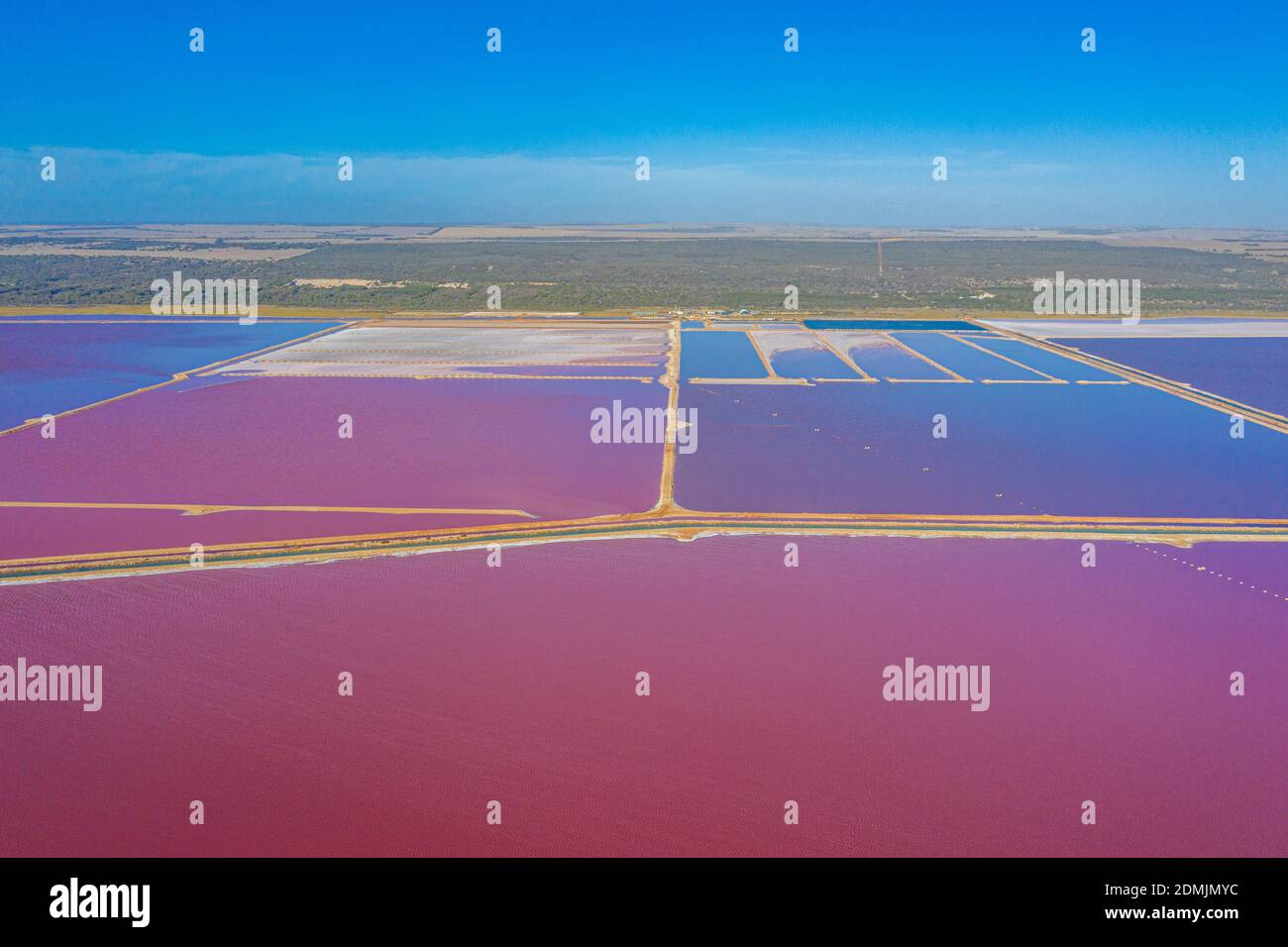 Pink lake at port gregory in Australia Stock Photo - Alamy