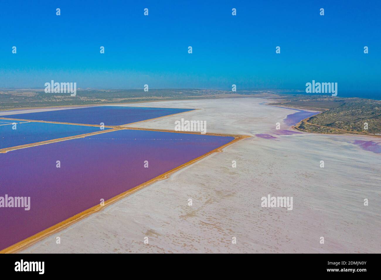 Pink lake at port gregory in Australia Stock Photo - Alamy