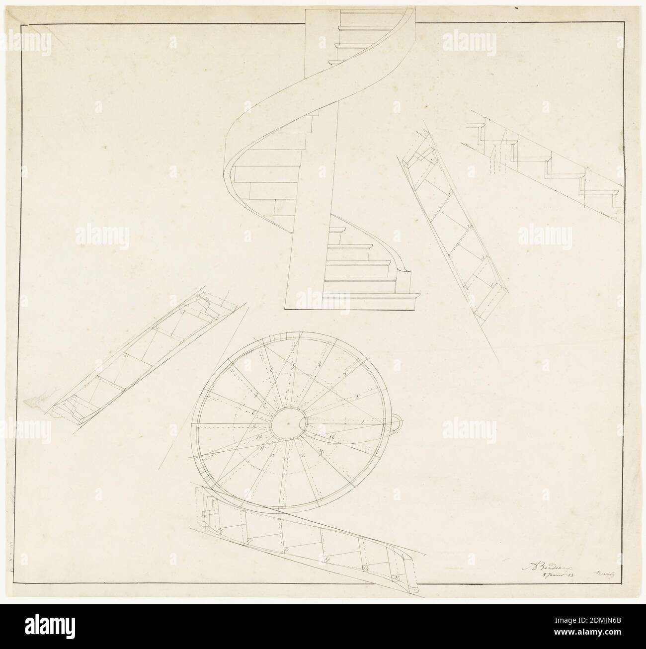 Spiral Staircase Pencil Drawing