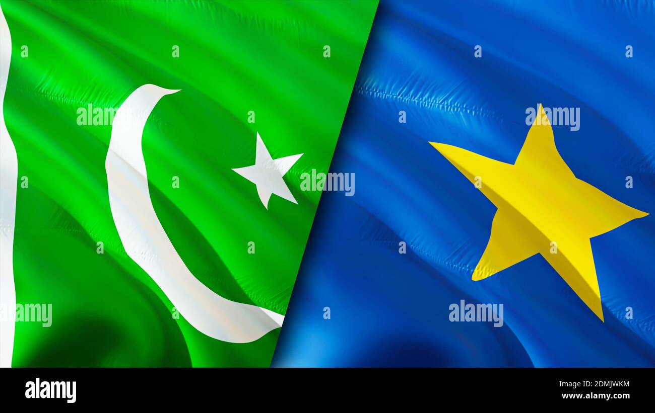 Pakistan and DR Congo flags. 3D Waving flag design. Pakistan DR Congo ...