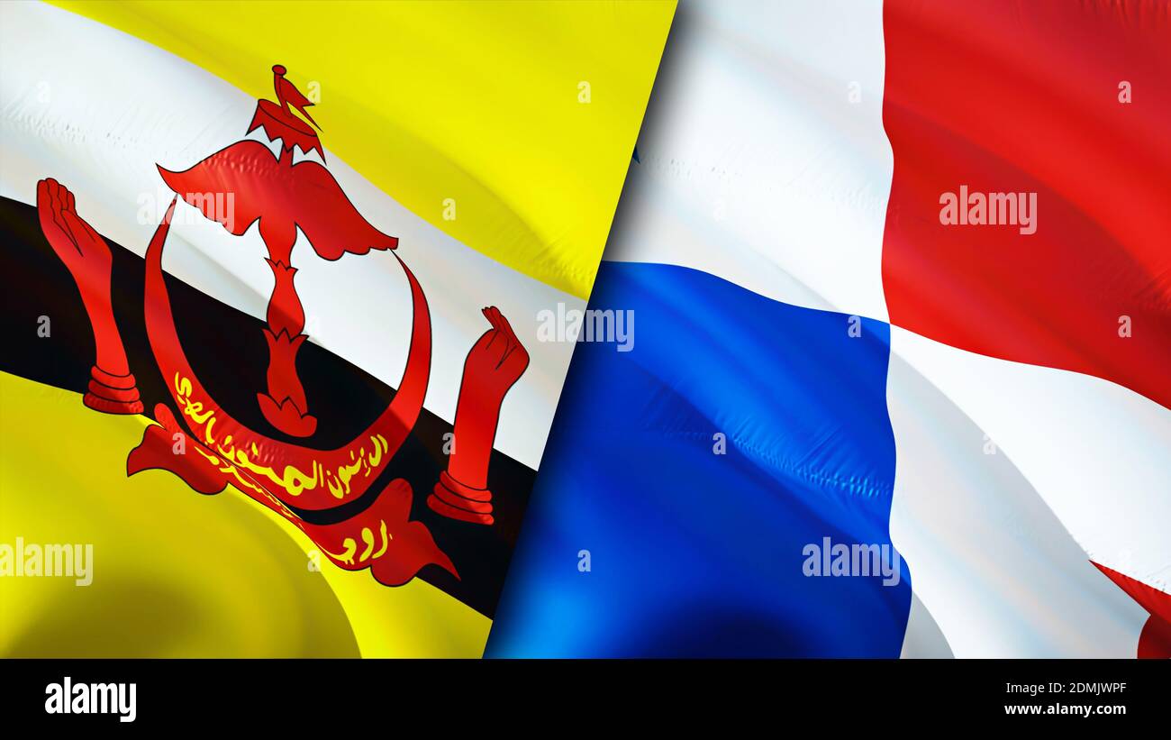 Brunei and Panama flags. 3D Waving flag design. Brunei Panama flag ...