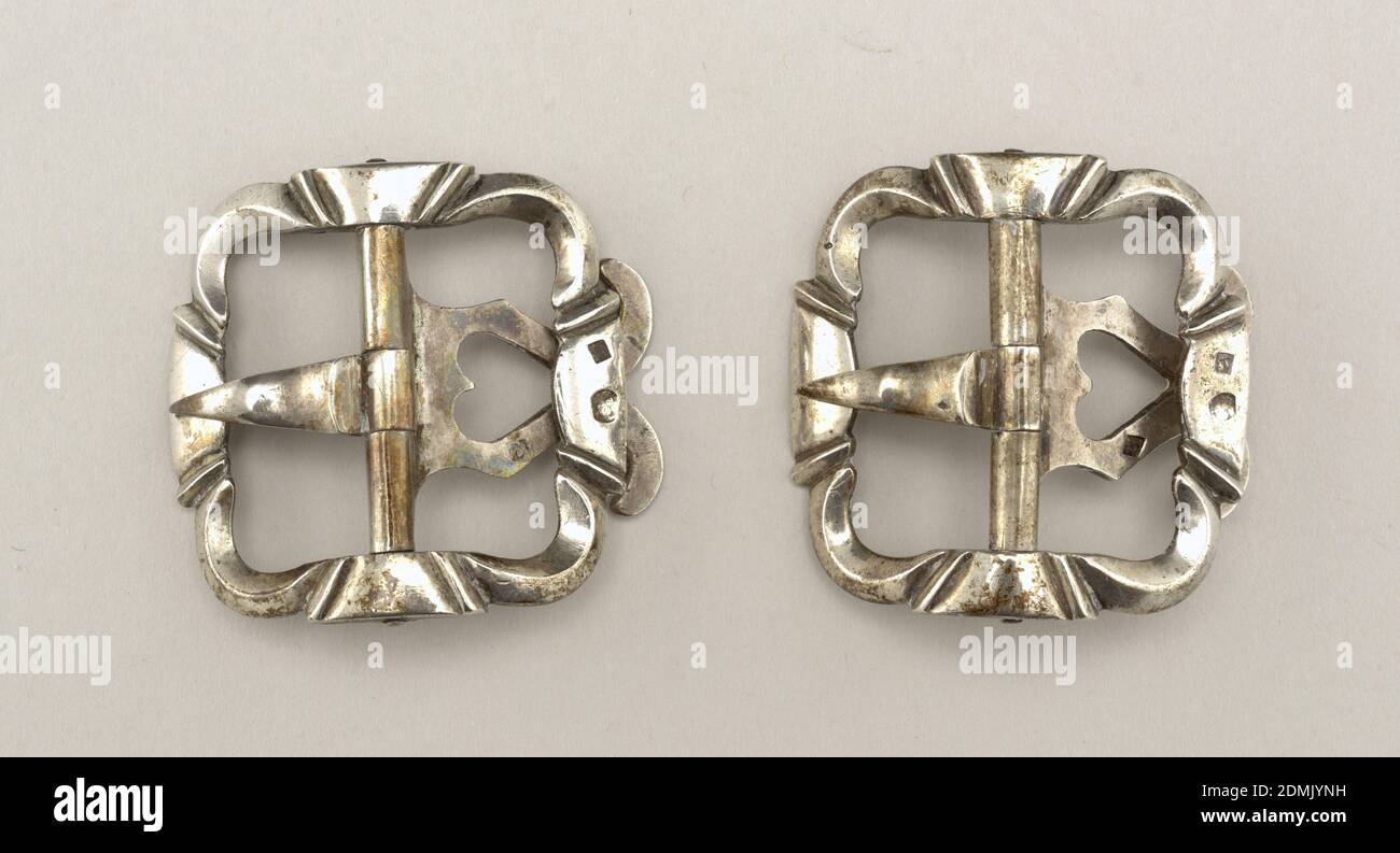 Pair of silver knee buckles, Silver, Pair of buckles silver, basically ...