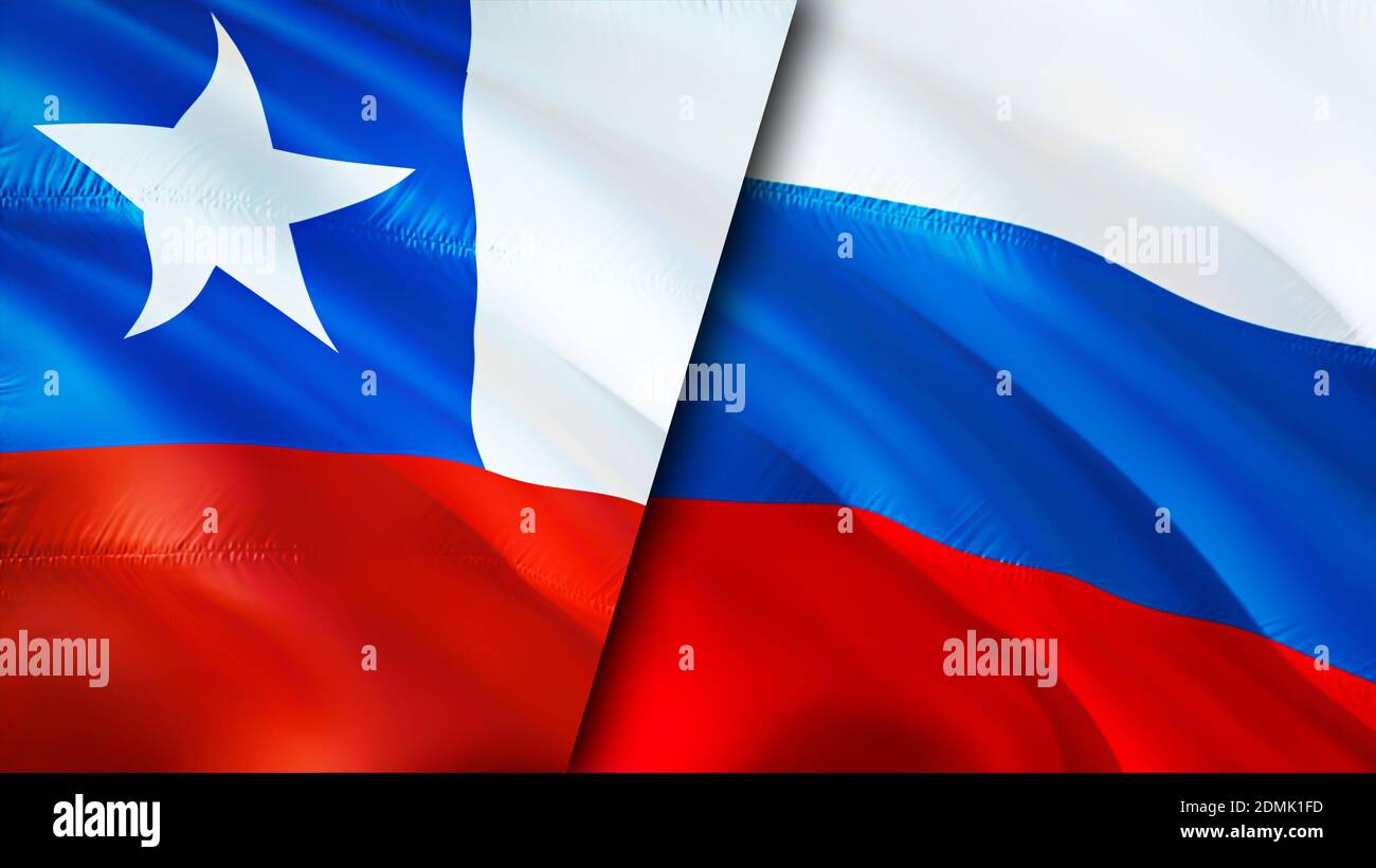 Chile and Russia flags. 3D Waving flag design. Chile Russia flag ...