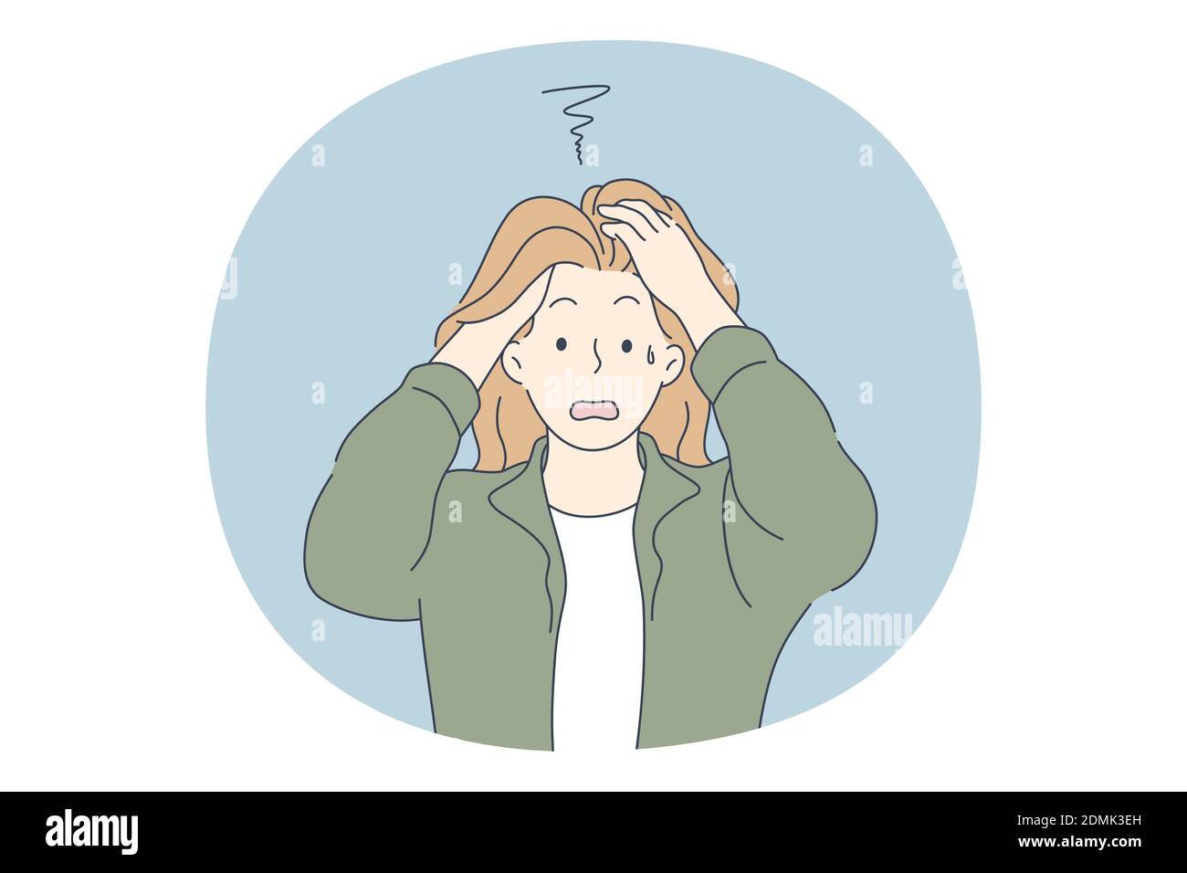 Anxiety, stress, Depression concept. Young unhappy worried female ...