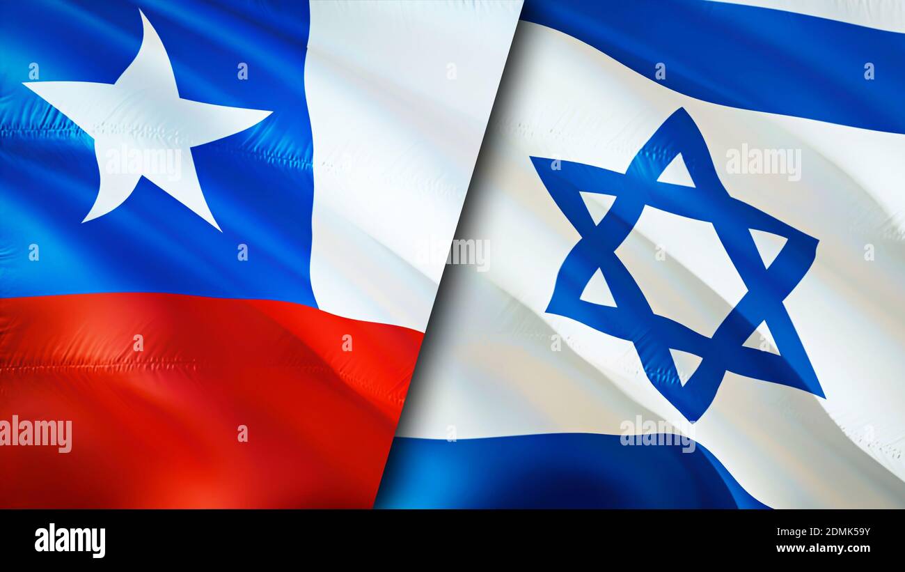Chile and Israel flags. 3D Waving flag design. Chile Israel flag ...