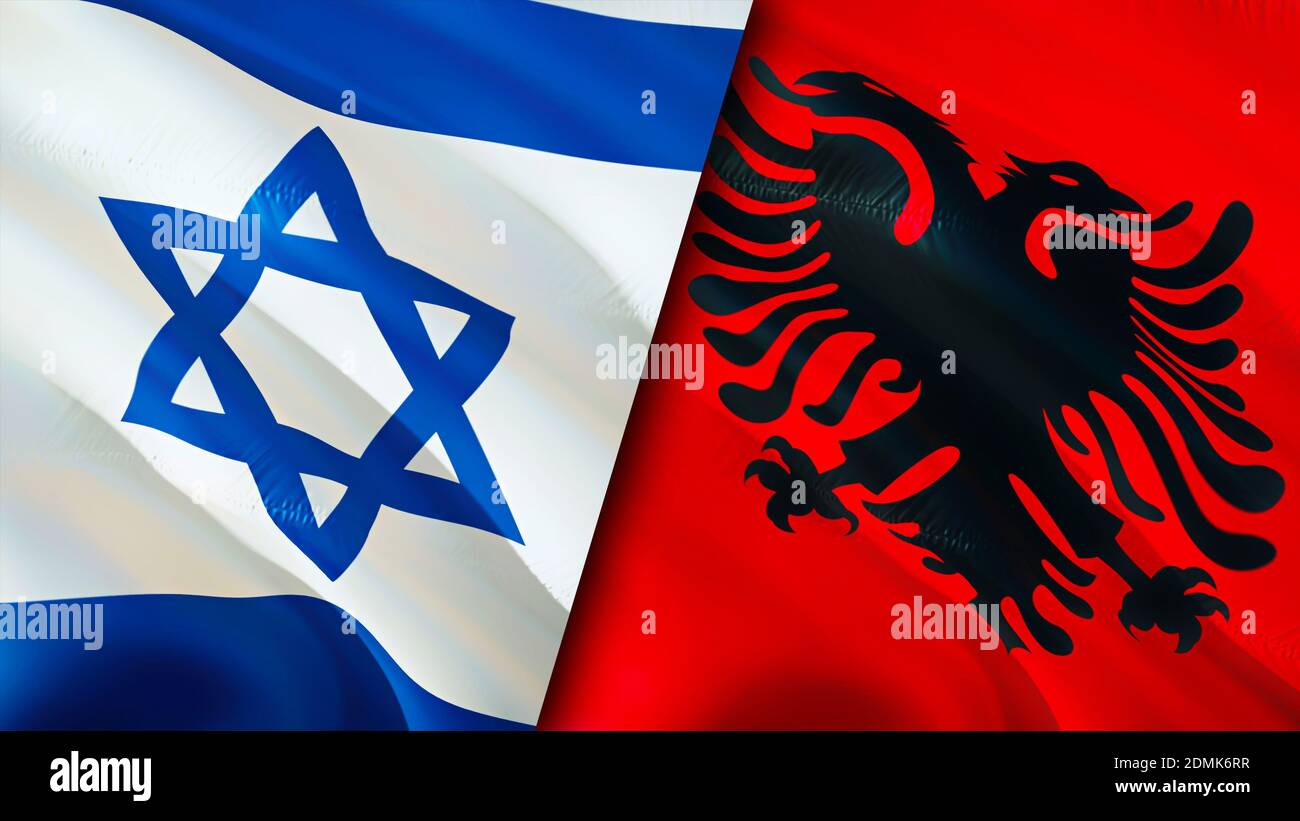 Israel and Albania flags. 3D Waving flag design. Israel Albania flag ...