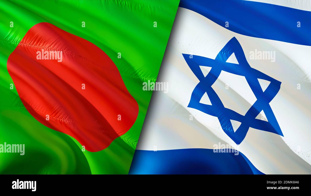 Bangladesh and Israel flags. 3D Waving flag design. Bangladesh Israel ...