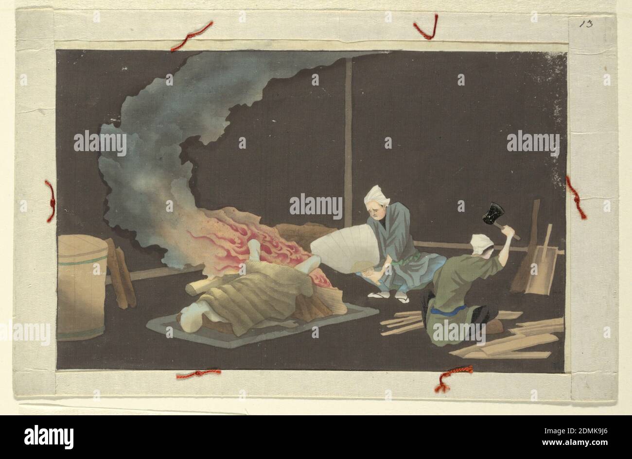 One of Sixteen Scenes of the Death and Burial of a Man, Japan ...