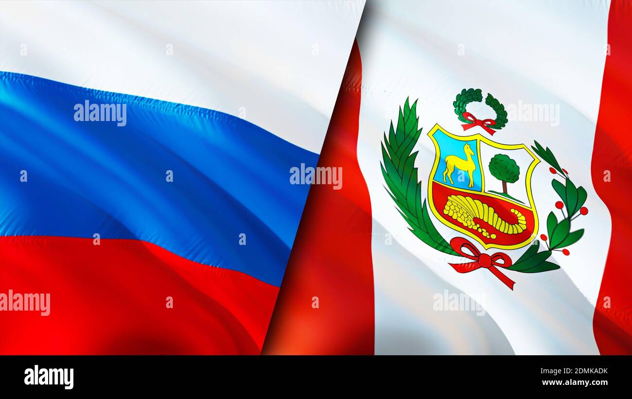 Russia and Peru flags. 3D Waving flag design. Russia Peru flag, picture ...