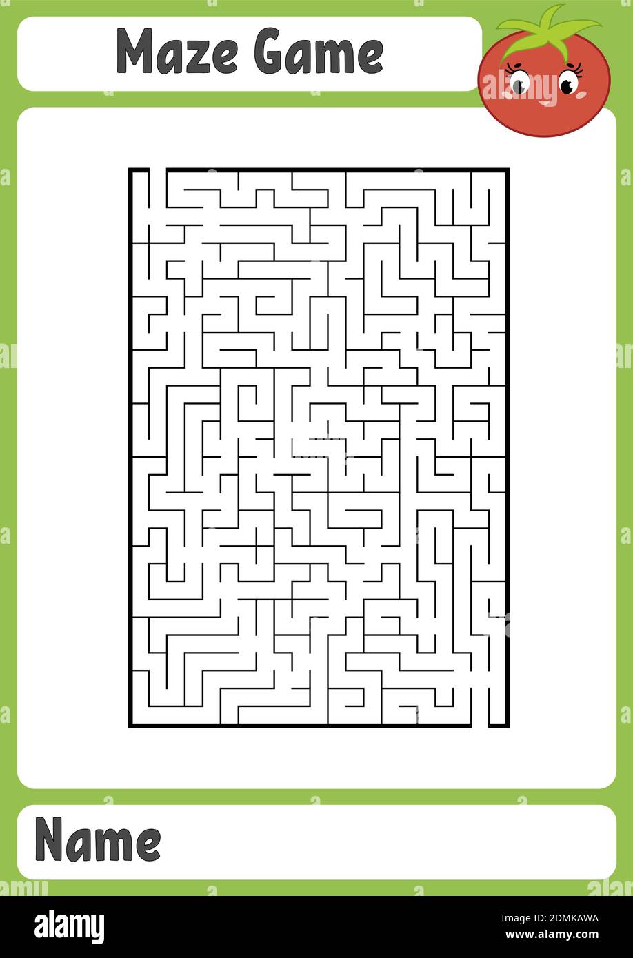 Abstract rectangular maze. Kids worksheets. Activity page. Game puzzle ...