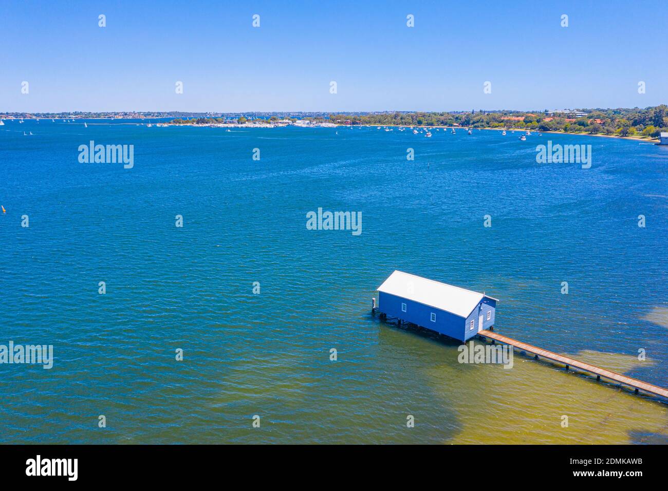 Blue boat house in Perth, Australia Stock Photo - Alamy