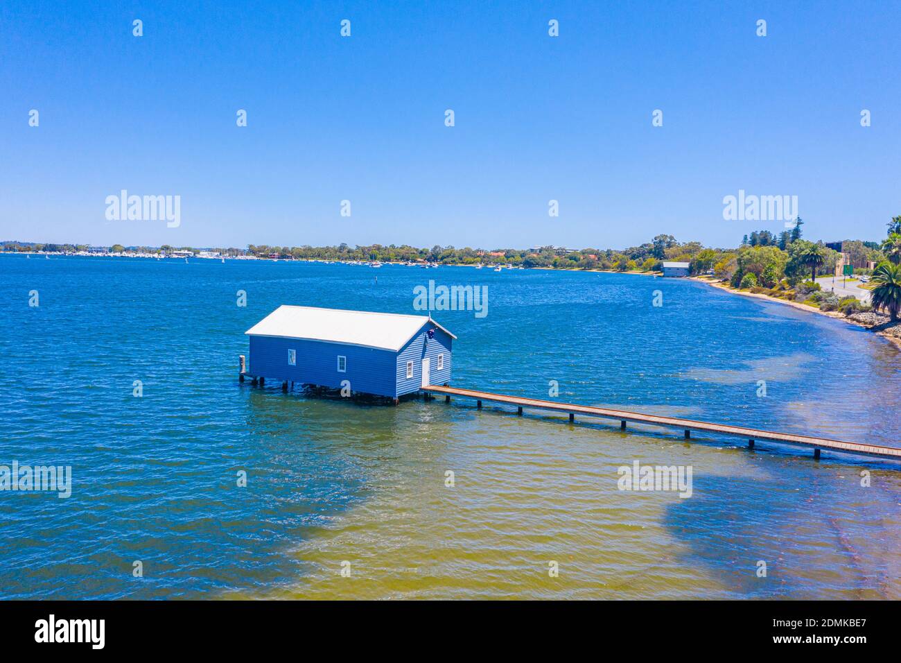 Blue boat house in Perth, Australia Stock Photo - Alamy