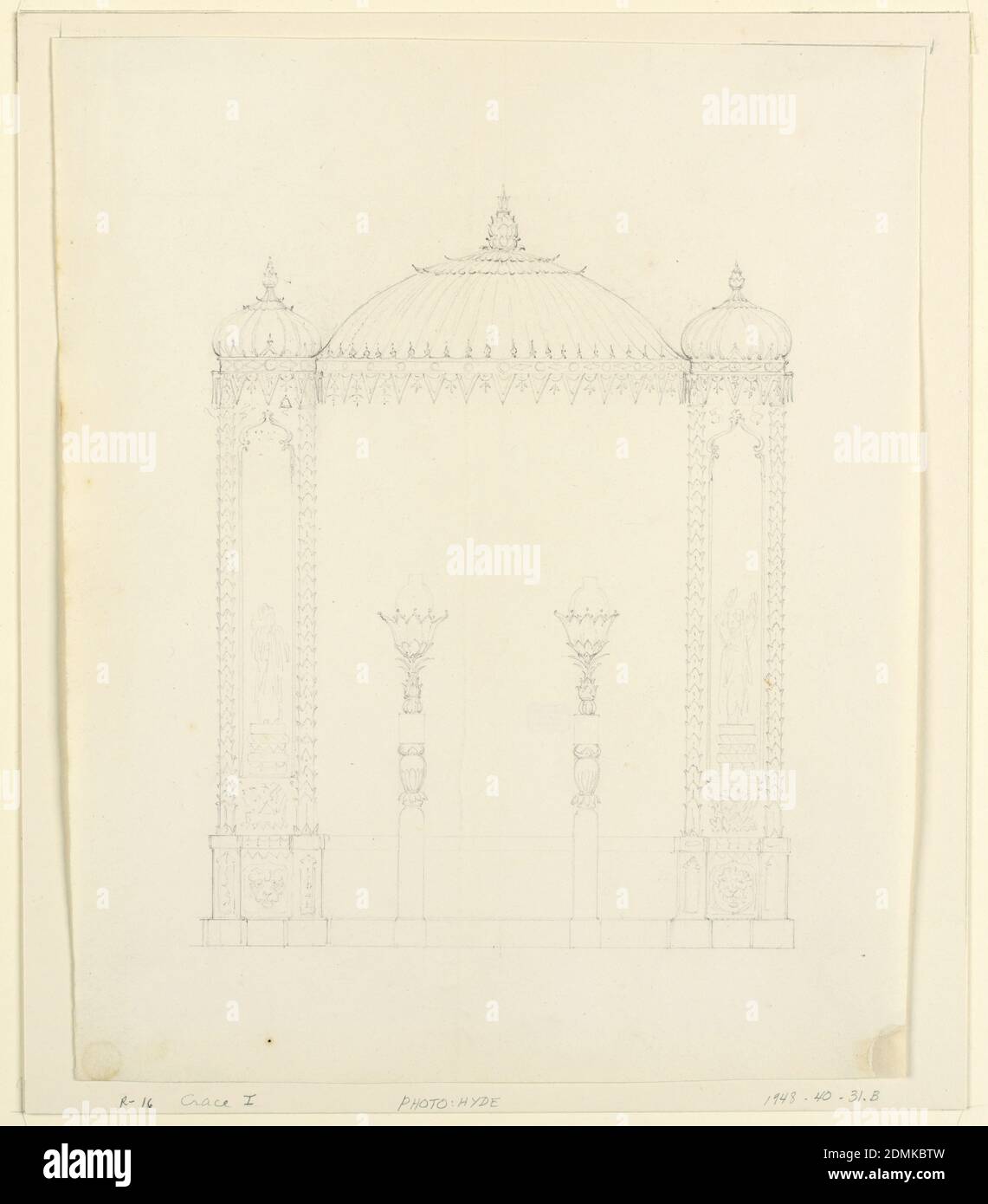 Lamp Standards and Wall Decoration, Royal Pavilion, Brighton, Frederick ...
