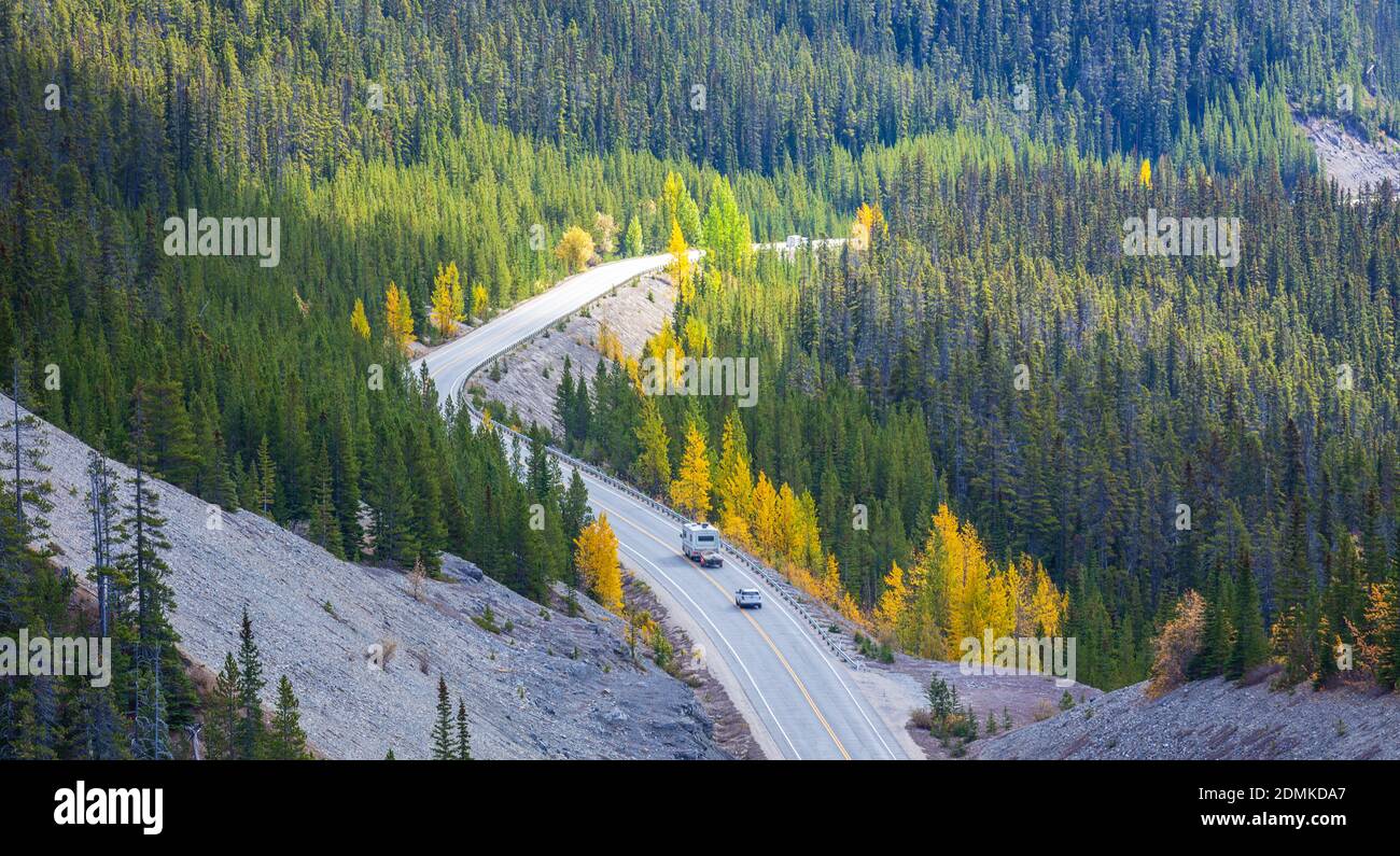 The Icefields Parkway is a 230 kilometer mountain road running through ...