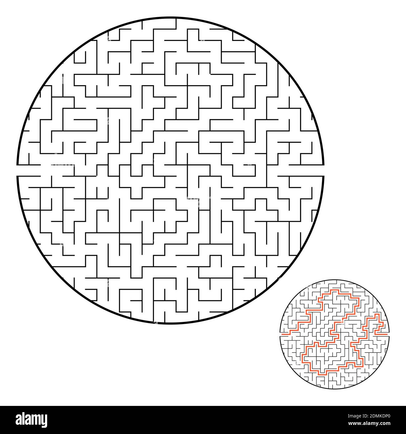 Difficult round labyrinth. Game for kids. Puzzle for children. One ...