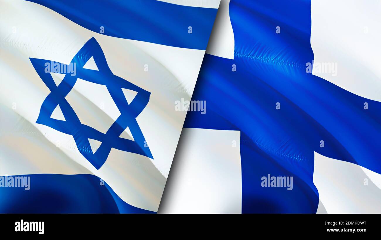 Israel and Finland flags. 3D Waving flag design. Israel Finland flag ...
