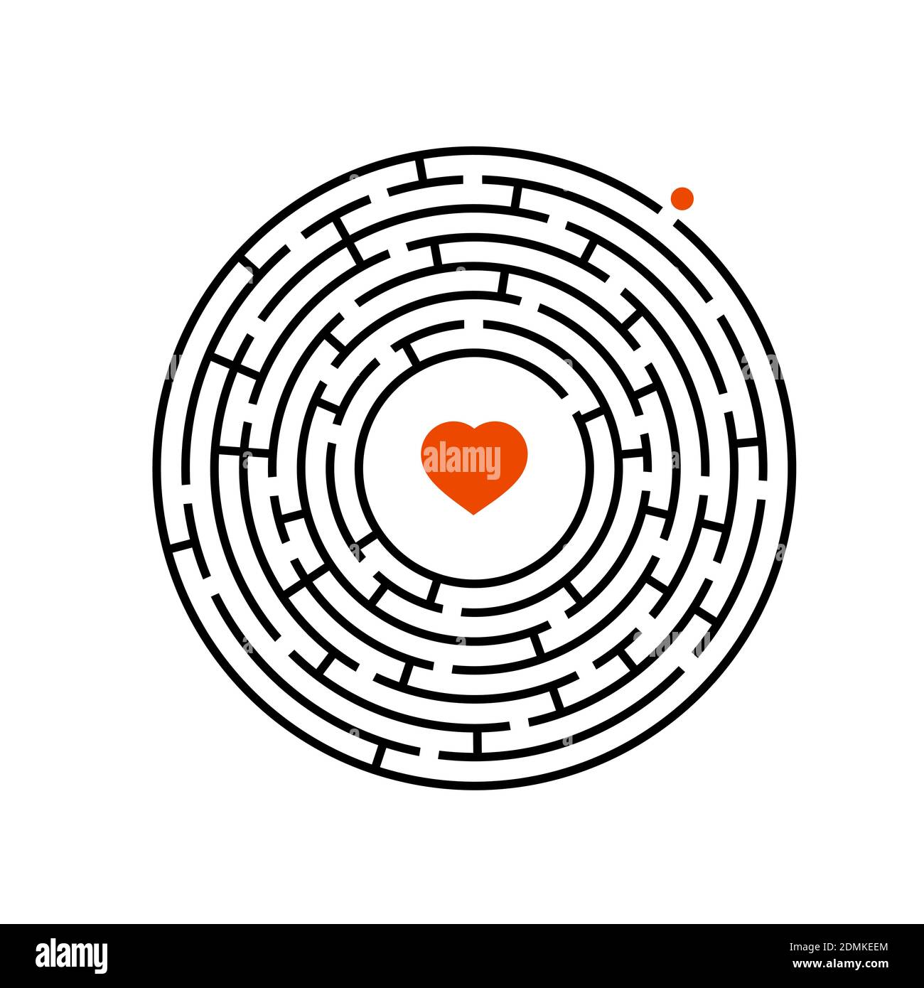 Abstract round maze. Game for kids. Puzzle for children. One entrance ...