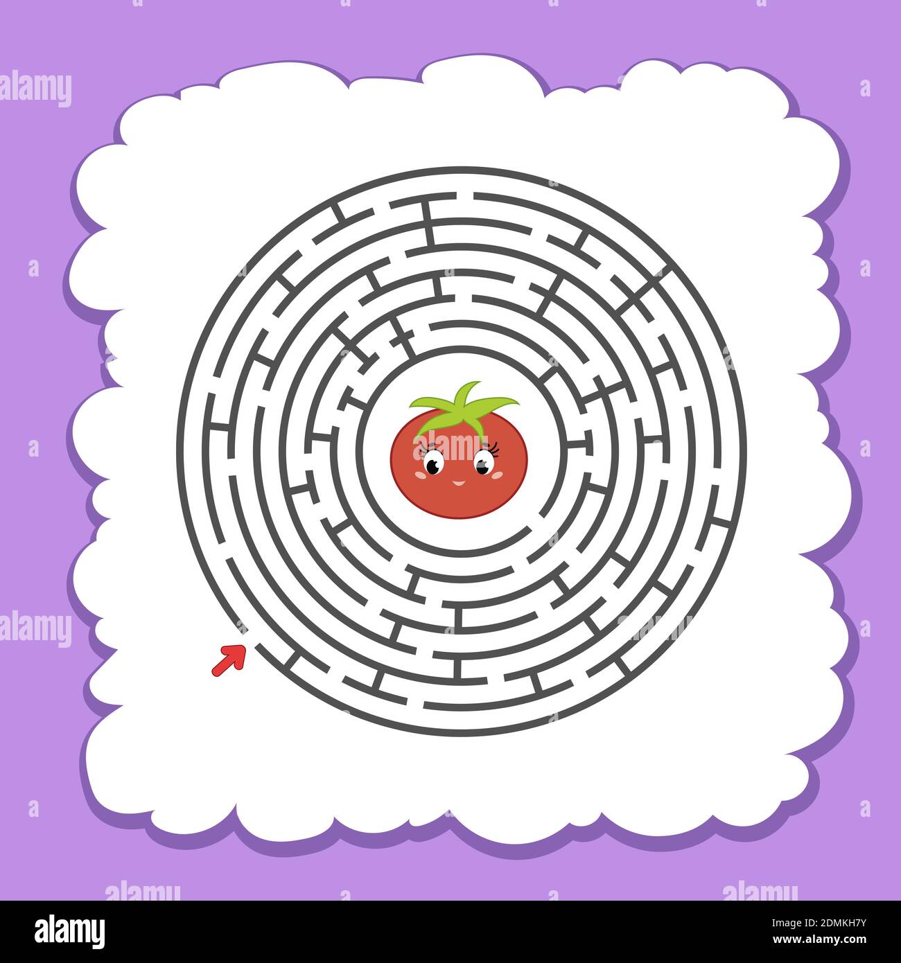 Abstract round maze. Game for kids. Puzzle for children. One entrance ...