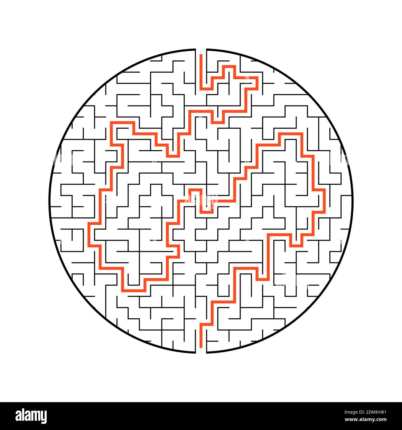 Difficult round labyrinth. Game for kids. Puzzle for children. One ...