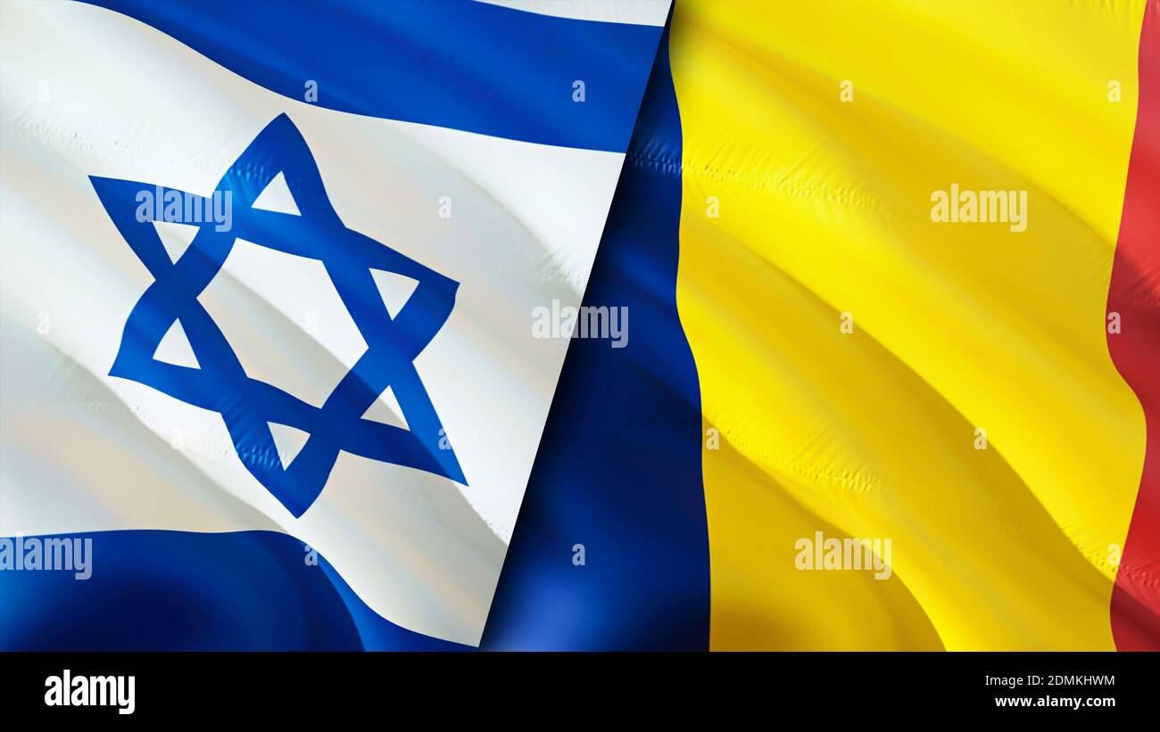 Israel and Chad flags. 3D Waving flag design. Israel Chad flag, picture ...