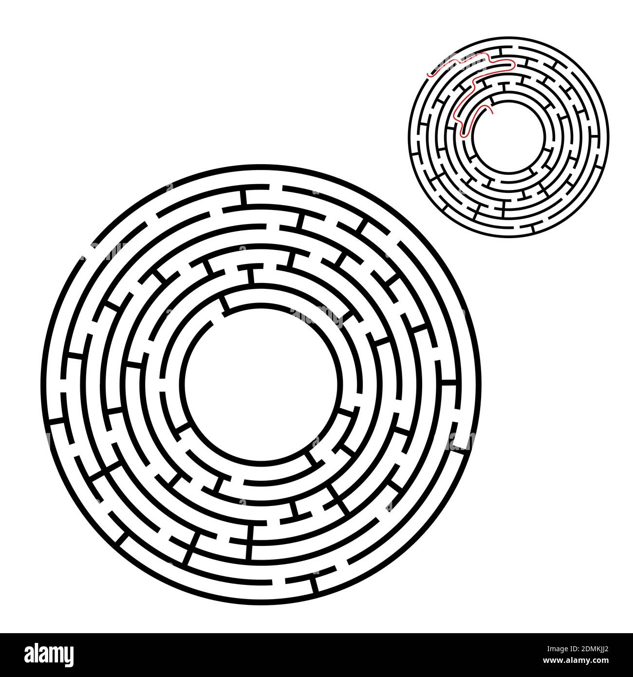 Abstract round maze. Game for kids. Puzzle for children. One entrance ...