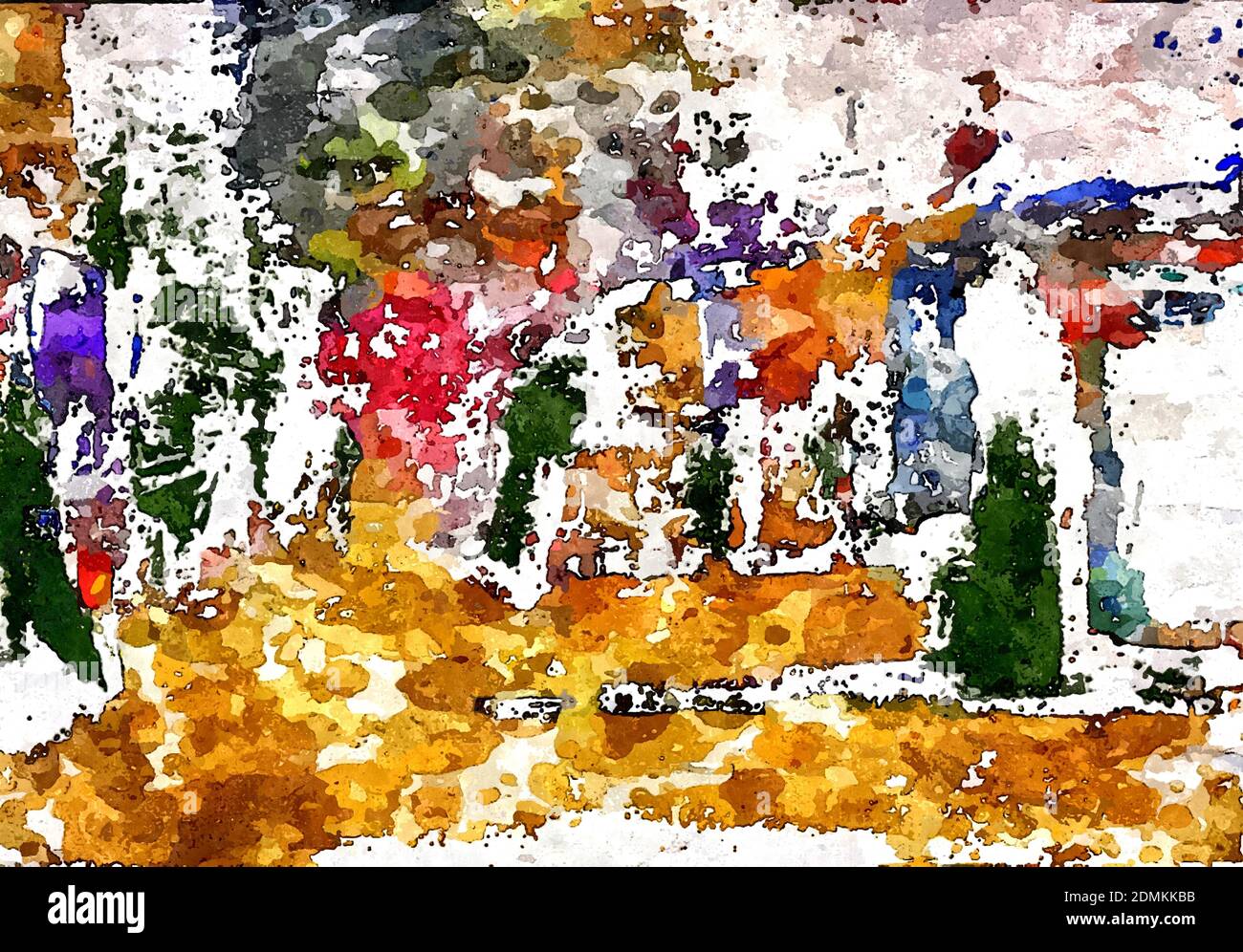 abstract psychedelic background watercolor stylization from colored ...