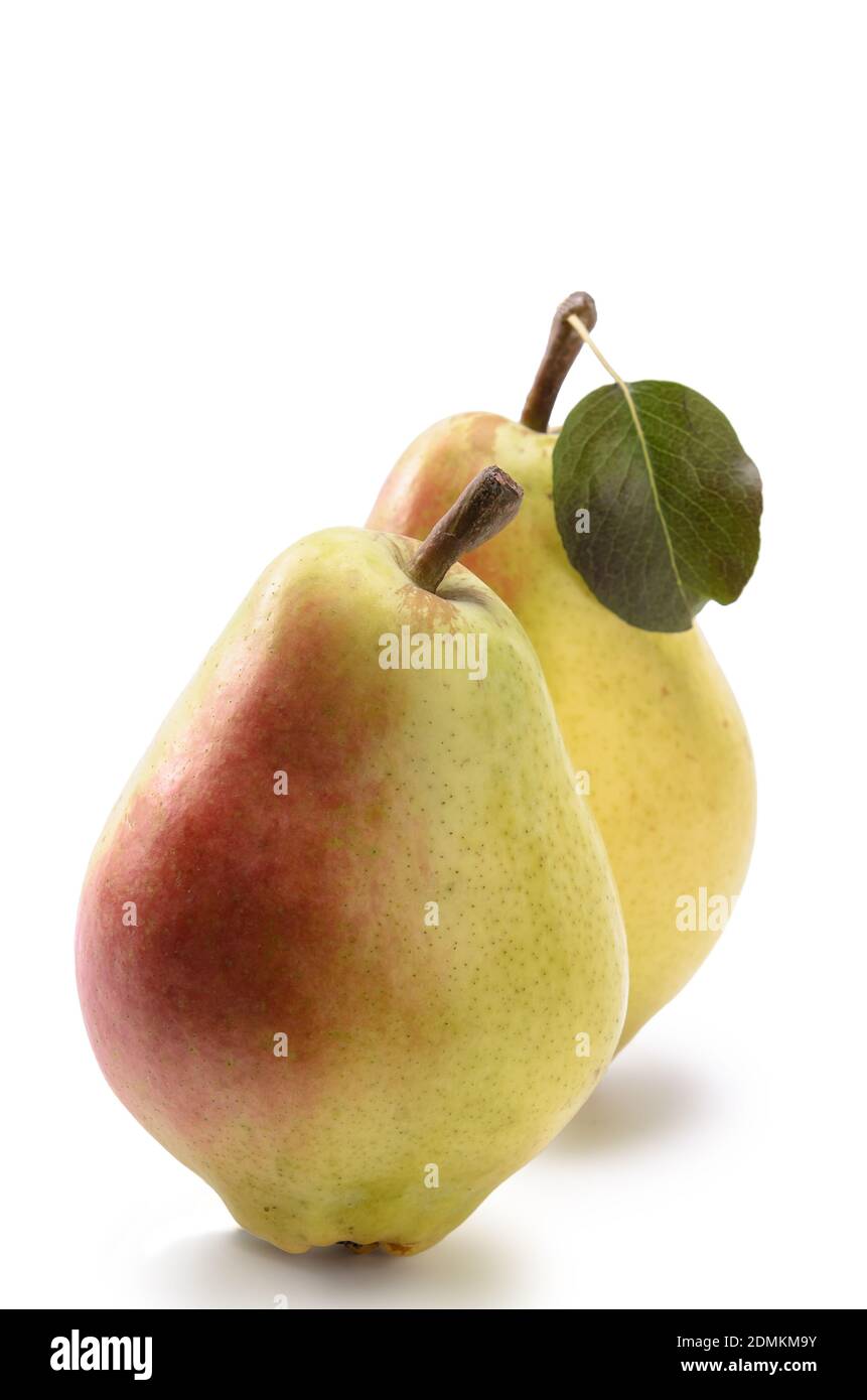 ripe pear fruits on white background with soft shadow Stock Photo - Alamy