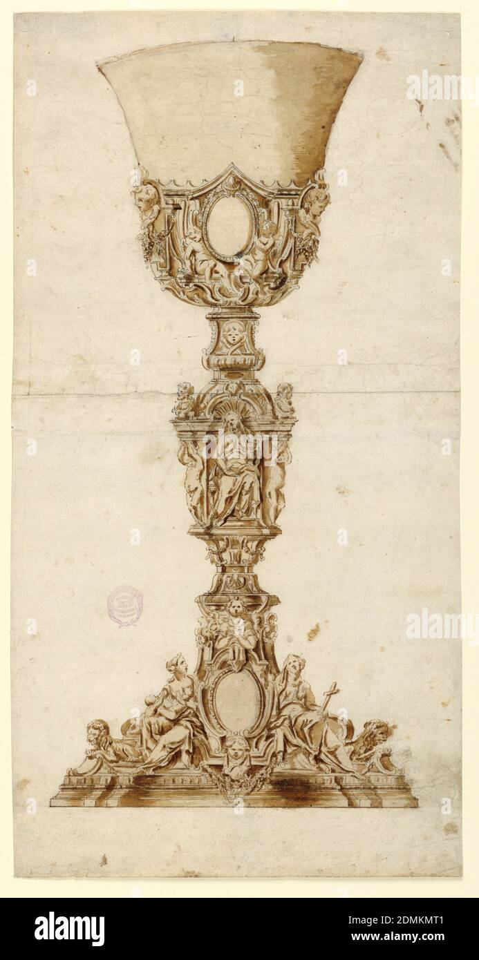 Design for a Chalice, Black chalk, pen and ink, brush and wash on paper ...