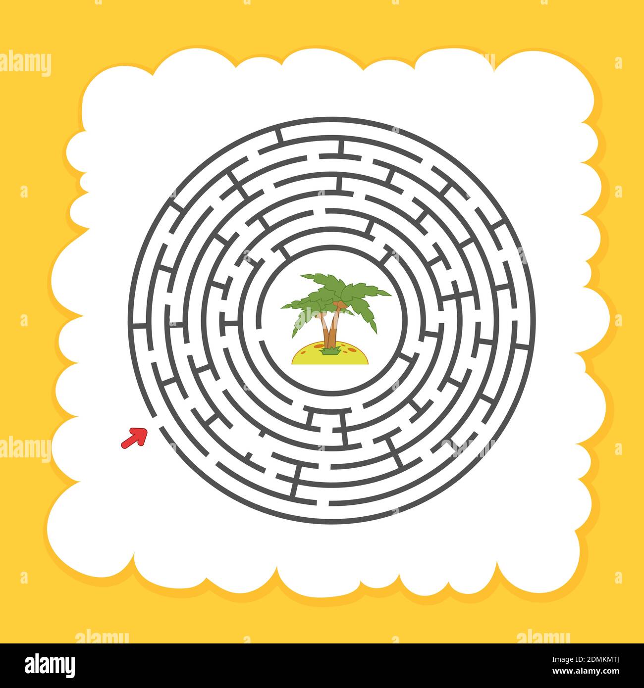 Abstract round maze. Game for kids. Puzzle for children. One entrance ...