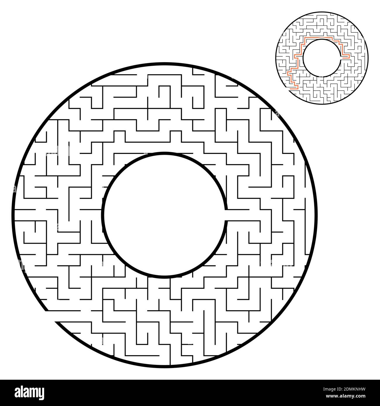 Abstract round maze. Game for kids. Puzzle for children. One entrance ...