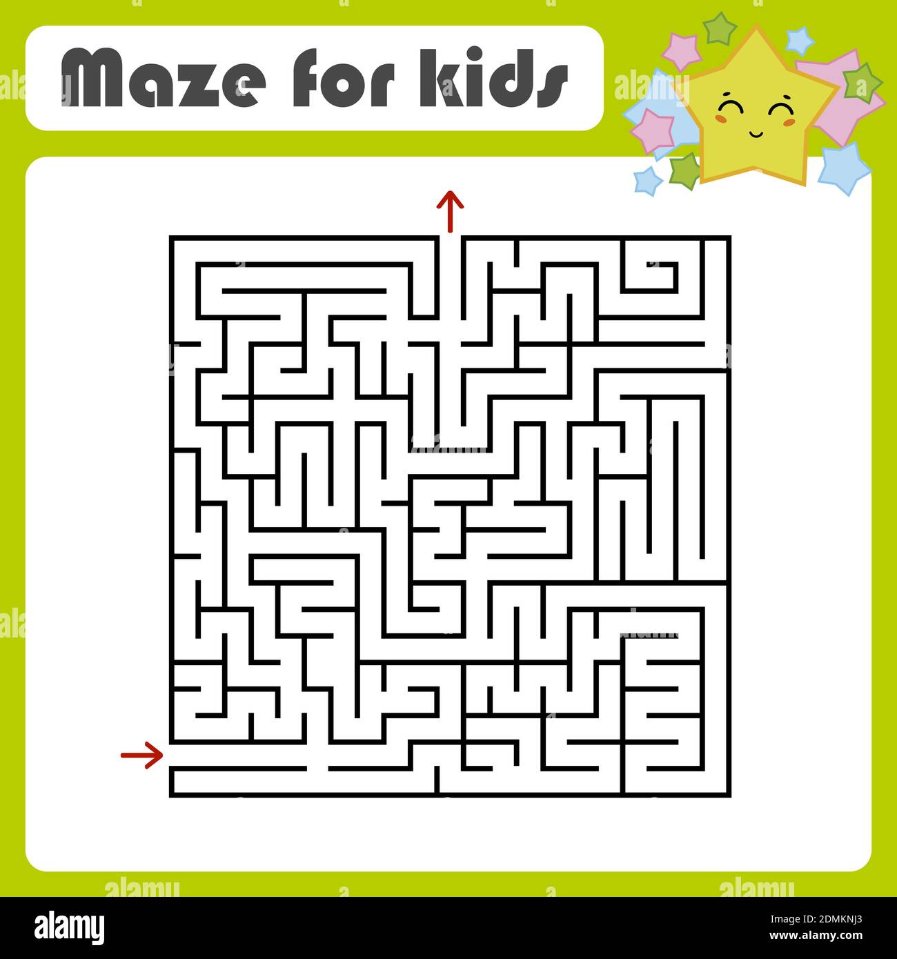 Abstract square maze. Kids worksheets. Activity page. Game puzzle for ...
