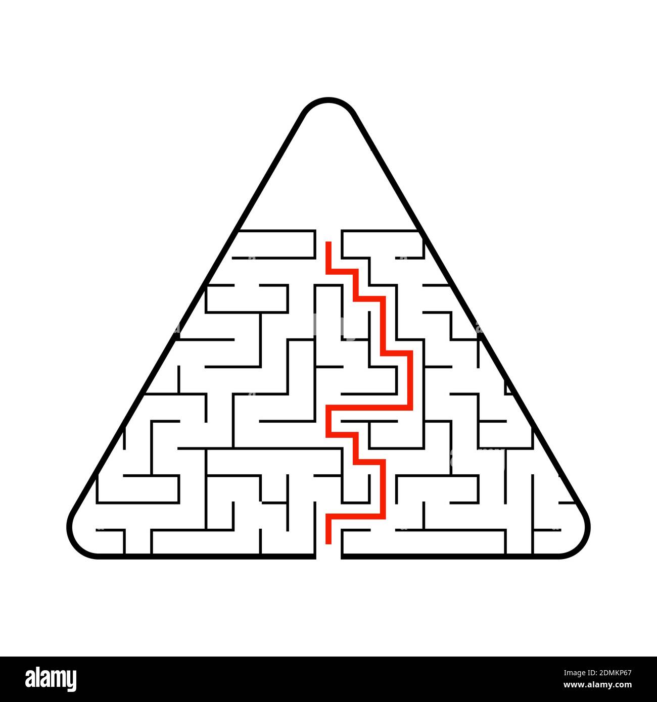 Abstract triangular labyrinth. Game for kids. Puzzle for children. One ...
