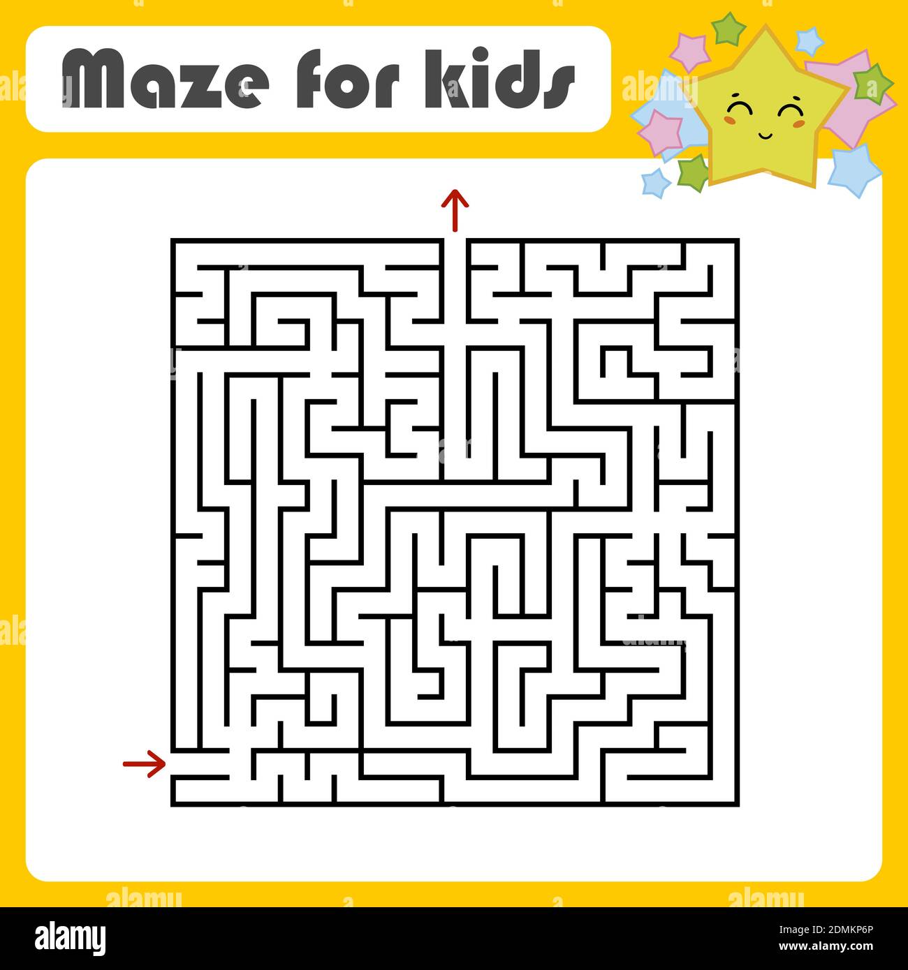 Abstract square maze. Kids worksheets. Activity page. Game puzzle for ...