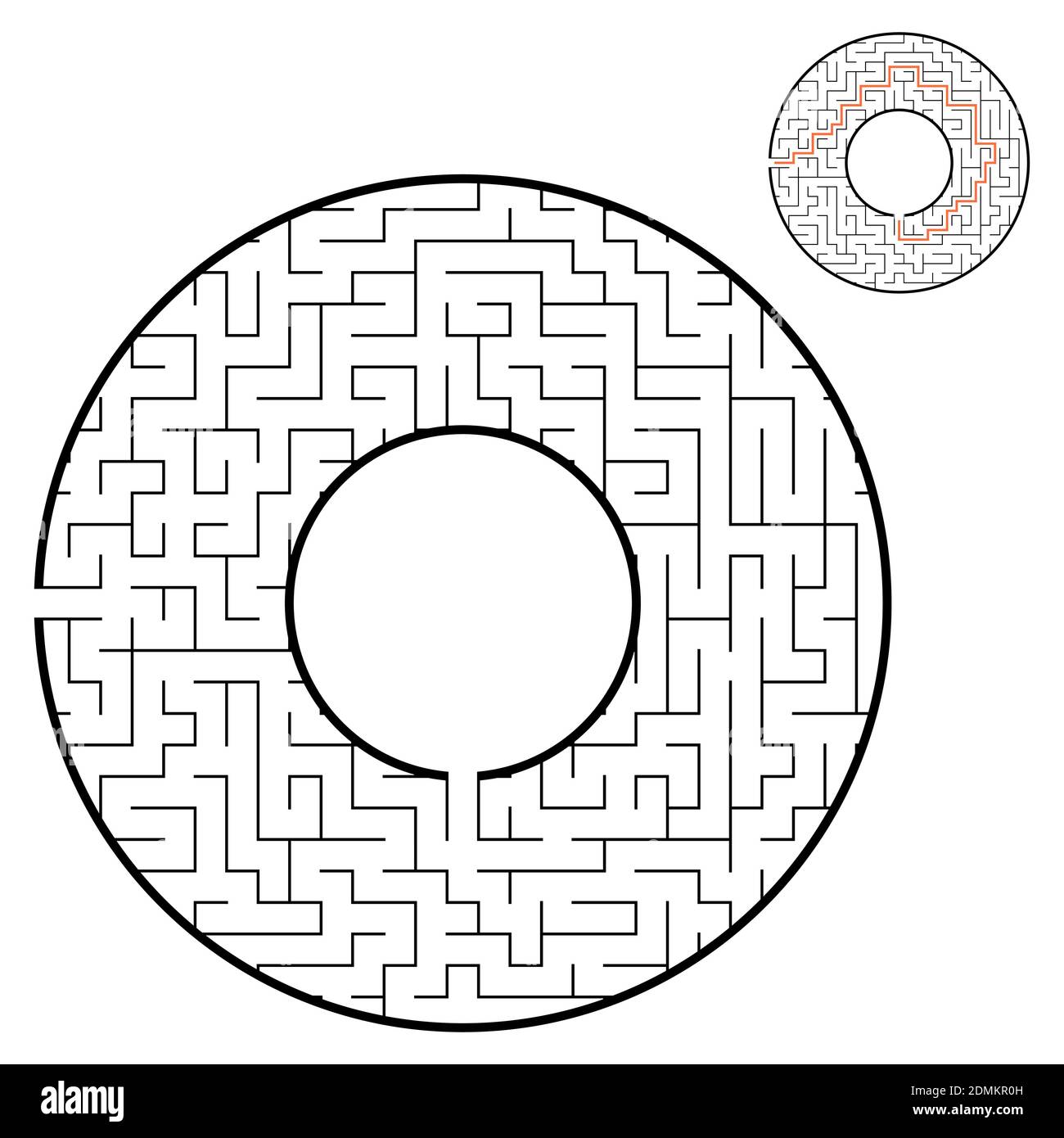 Abstract round maze. Game for kids. Puzzle for children. One entrance ...