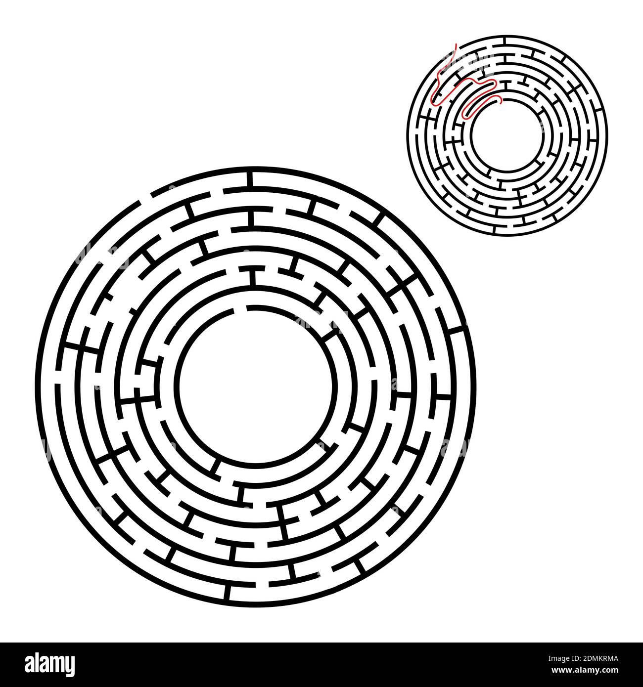 Round maze. Game for kids. Puzzle for children. Labyrinth conundrum ...